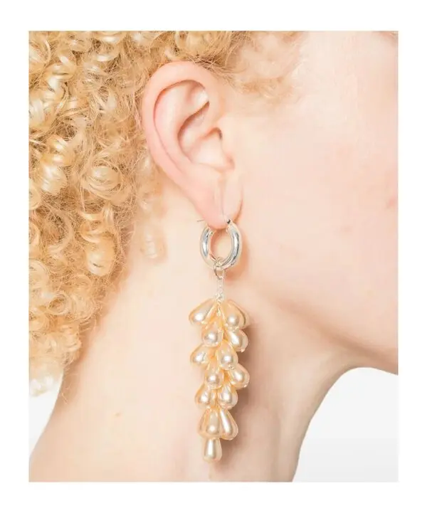Magda Butrym Pearl Drop Hoop Earrings