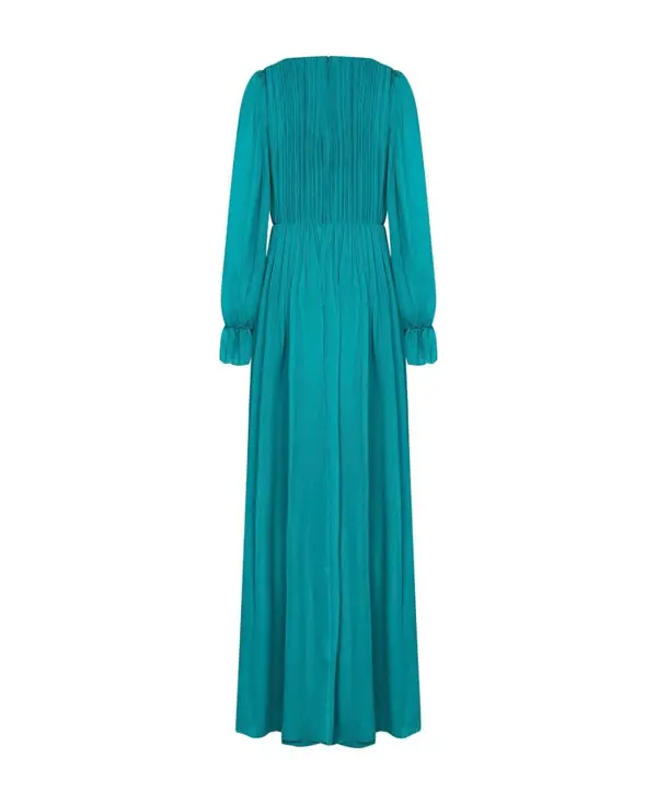 Alberta Ferretti Draped V-neck Maxi Dress