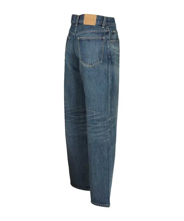 Celine Max Jeans In Dark Union Wash Denim