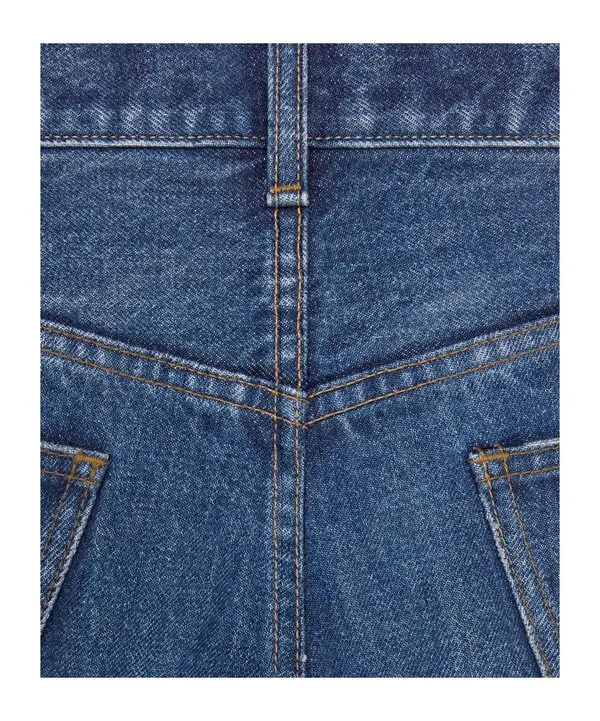 Celine Max Jeans In Dark Union Wash Denim