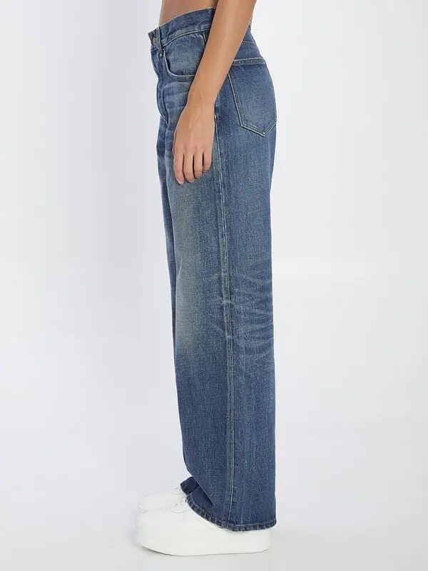 Celine Max Jeans In Dark Union Wash Denim