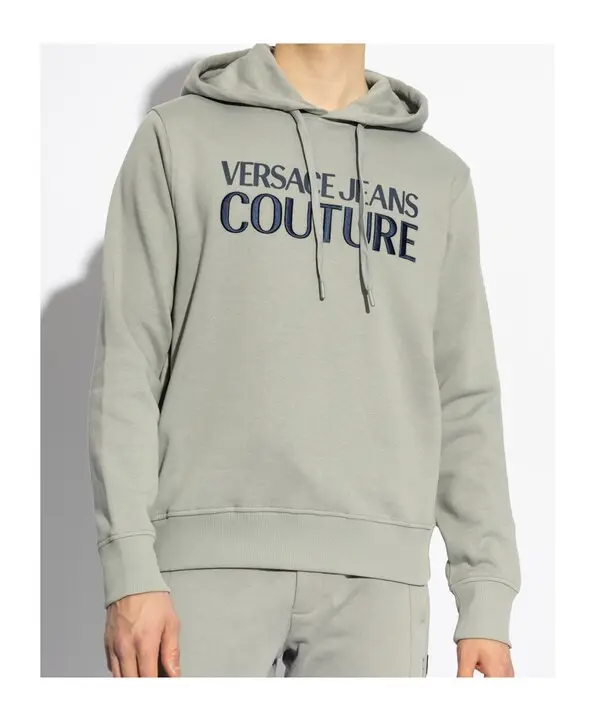 Versace Logo Hoodie - Grey