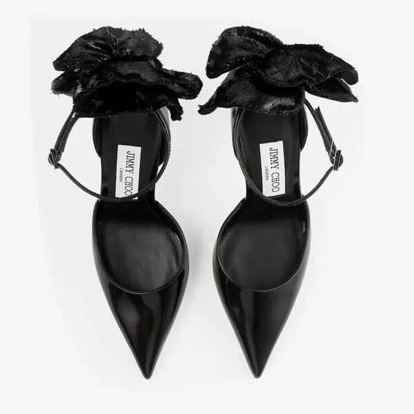 JIMMY CHOO 100mm Marja Bow Ankle-strap Pumps - Black