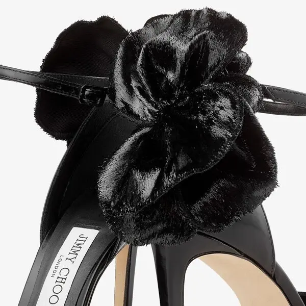 JIMMY CHOO 100mm Marja Bow Ankle-strap Pumps - Black