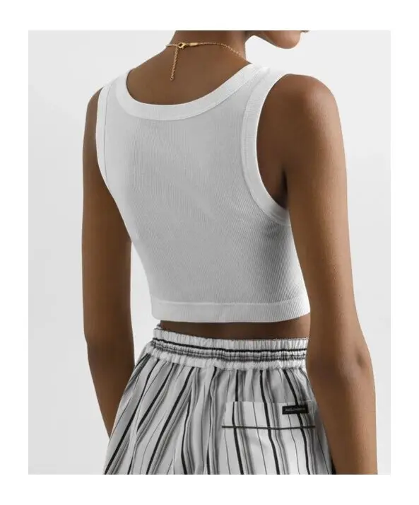 Dolce & Gabbana Ribbed Cropped Tank Top