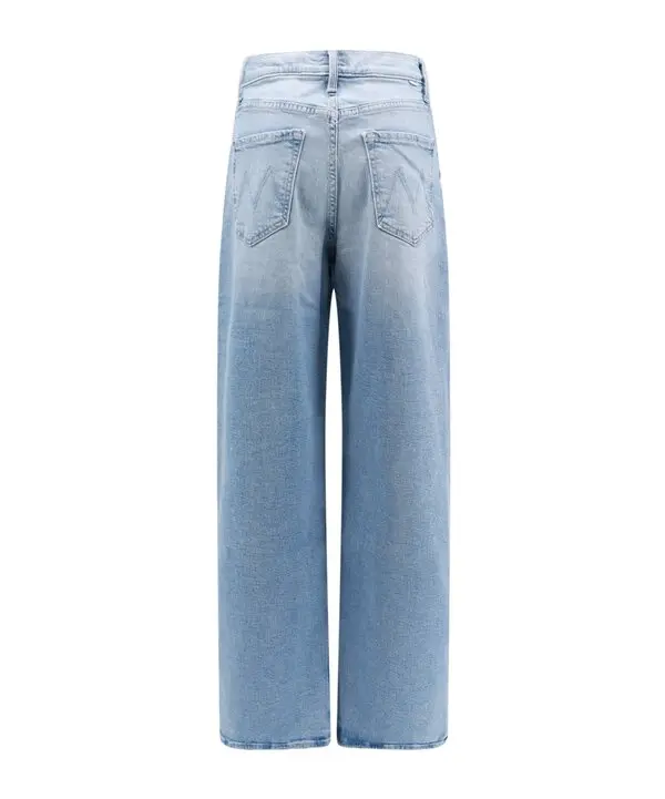 MOTHER High Waisted Spinner Zip Heel Jeans - Blue