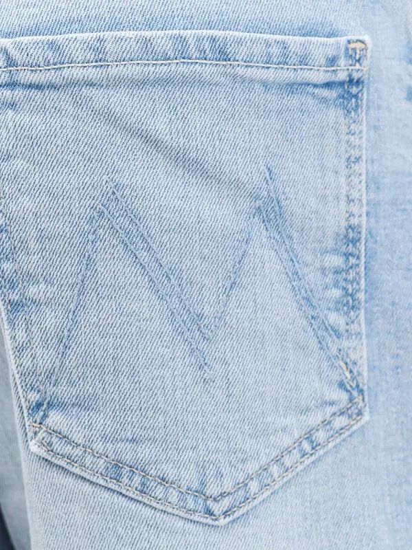 MOTHER High Waisted Spinner Zip Heel Jeans - Blue