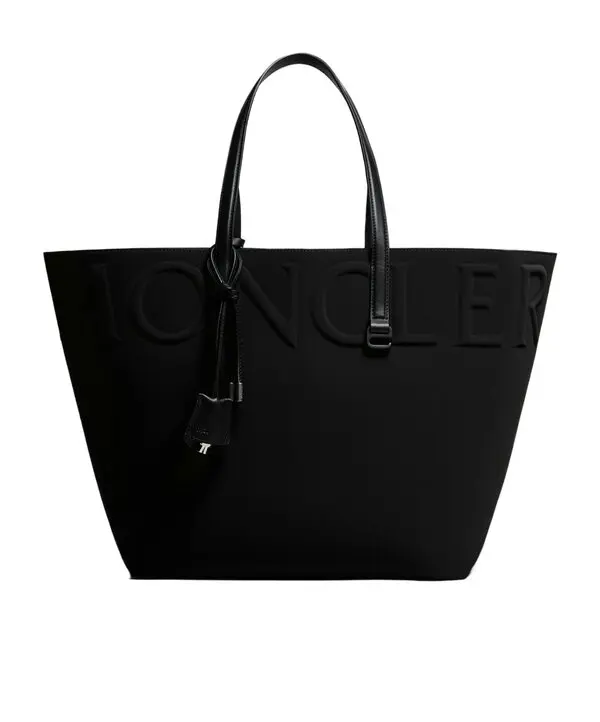 Moncler Tote Bag With Embossed Logo - Black