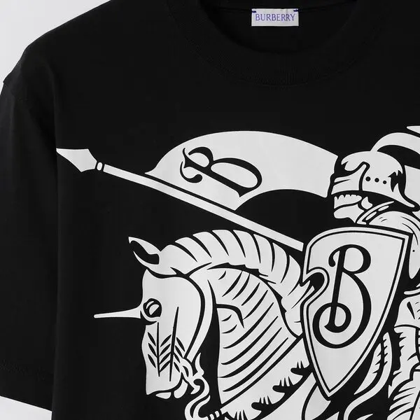 Burberry Logo Printed Crewneck T-shirt - Black