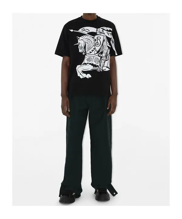 Burberry Logo Printed Crewneck T-shirt - Black