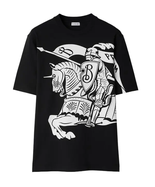 Burberry Logo Printed Crewneck T-shirt - Black