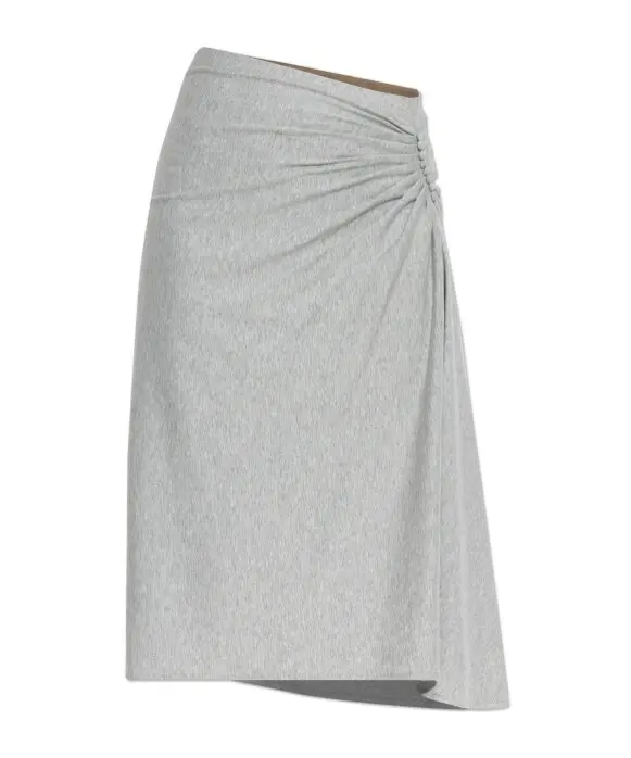 Dries Van Noten Asymmetrical Skirt With Fabric Buttons - Grey