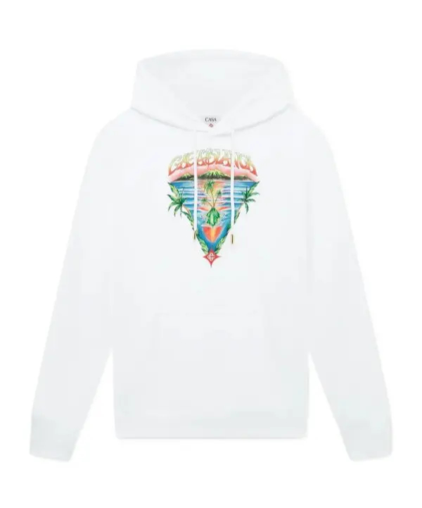 Casablanca Innocence Triangle Long Sleeve Hooded Sweatshirt - White