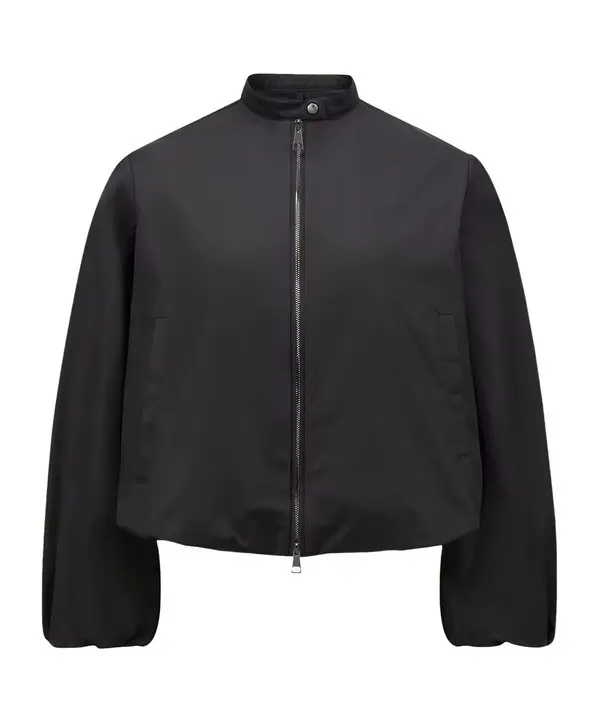 Moncler Logo Patch Zip-up Bomber Jacket