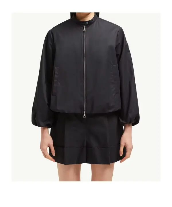 Moncler Logo Patch Zip-up Bomber Jacket