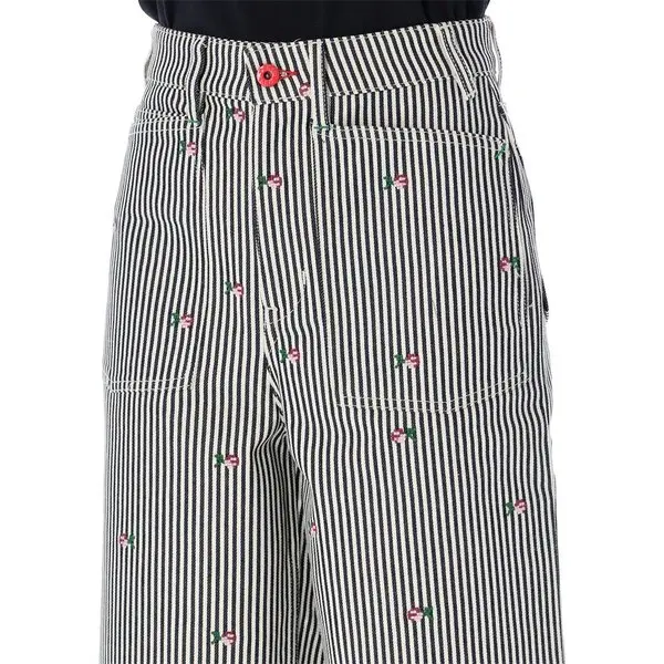 Kenzo Striped Wide-leg Jeans - Gray