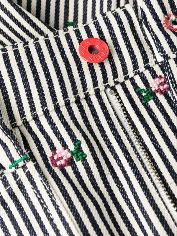 Kenzo Striped Wide-leg Jeans