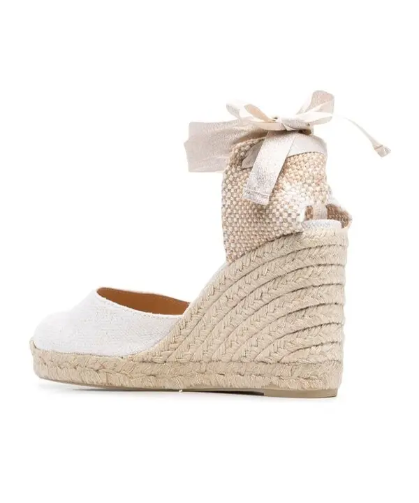 CastaÑer Carina Espadrille Wedges With Bow Detailing - Nude