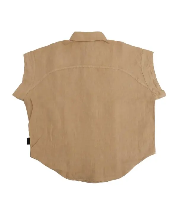 Aspesi Short-sleeve Shirt With Button Closure And Curved Hem