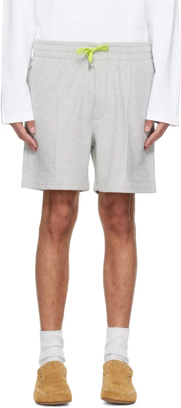Casablanca Grey Drawstring Shorts - White