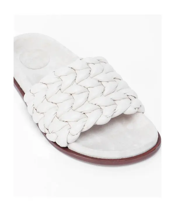 Chloé Kacey Braided Slip-on Sandals - White