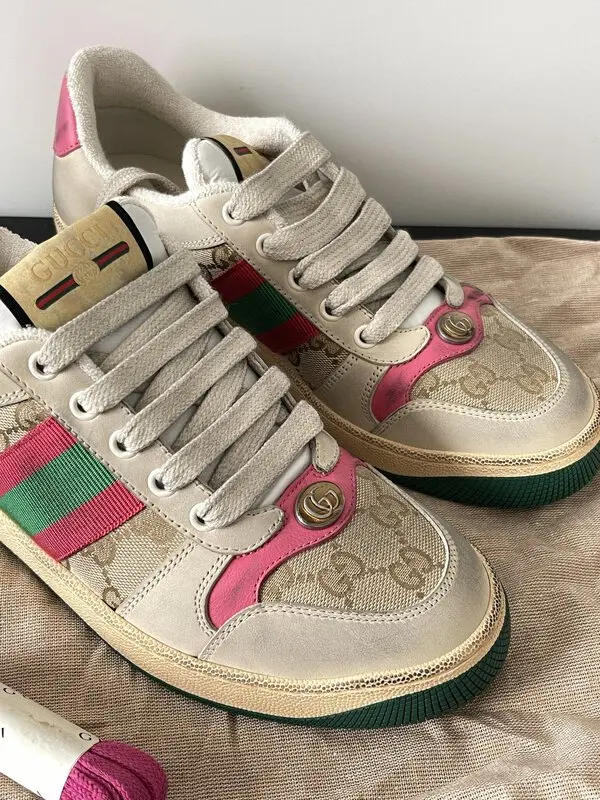 Gucci Gg Canvas Round Toe Sneakers