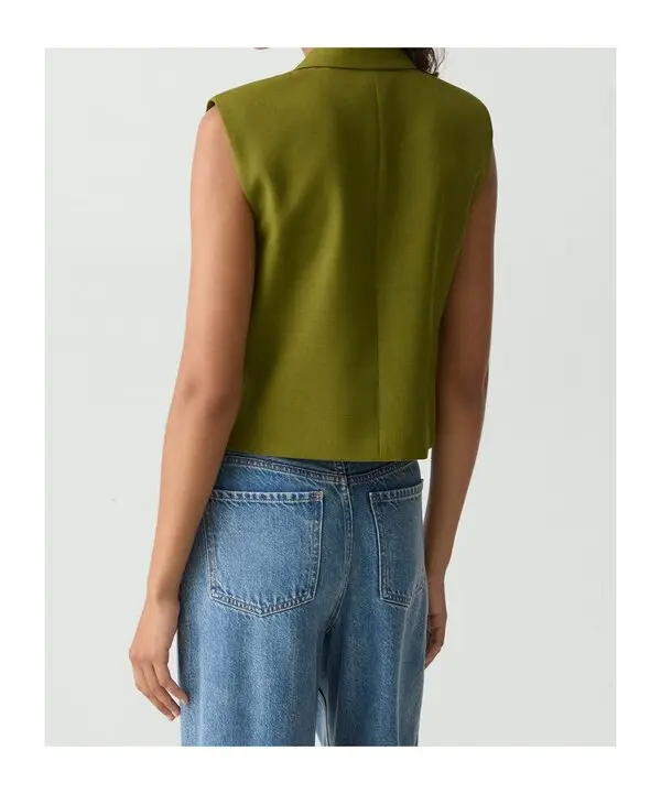 Theory Double-breasted Sleeveless Cropped Jacket