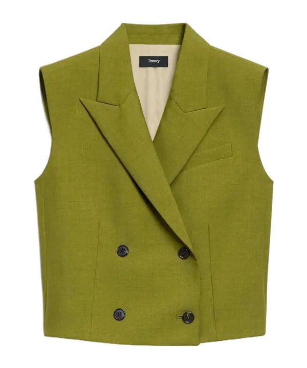 Theory Double Breasted Peak Lapel Vest