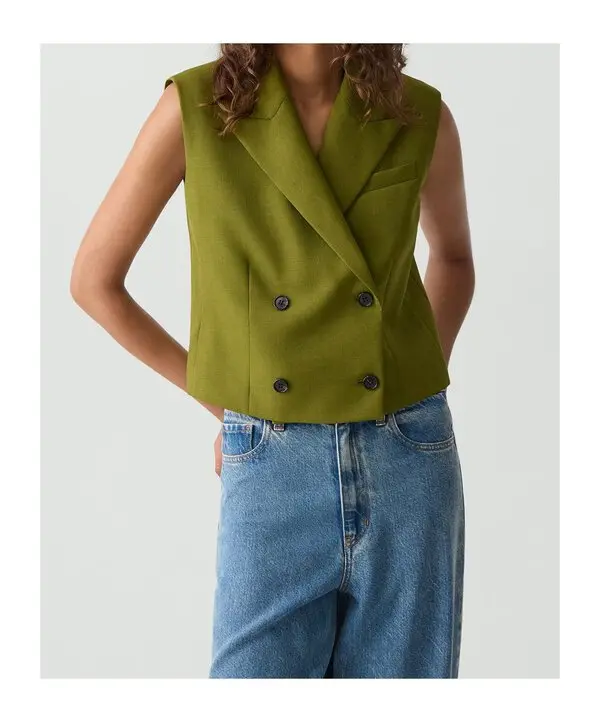 Theory Double Breasted Peak Lapel Vest