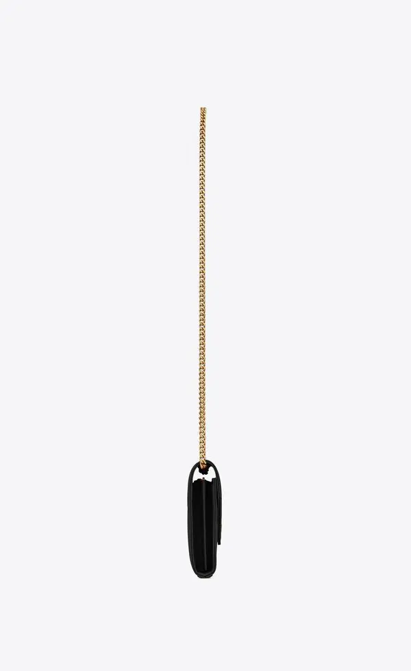 Saint Laurent Monogram Chain Wallet - Black