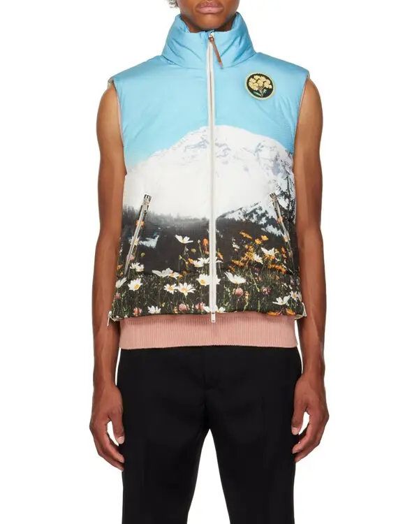 JIL SANDER Landscape Print Down Vest