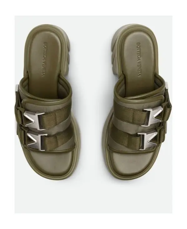 Bottega Veneta Padded Tech Sandals With Decorative Buckle