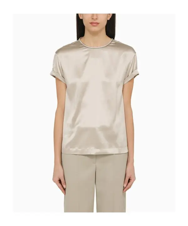 Brunello Cucinelli Short Sleeve T-shirt With Contrast Collar