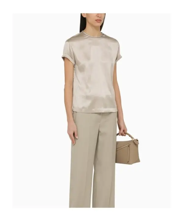 Brunello Cucinelli Short Sleeve T-shirt With Contrast Collar