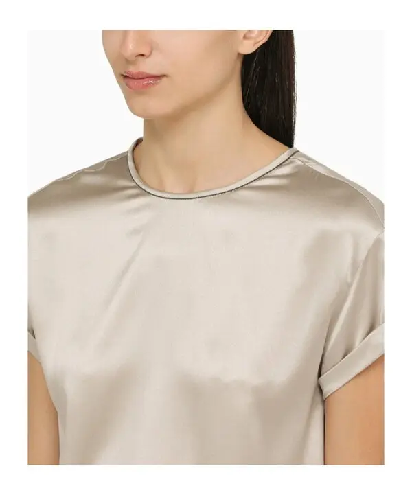 Brunello Cucinelli Short Sleeve T-shirt With Contrast Collar