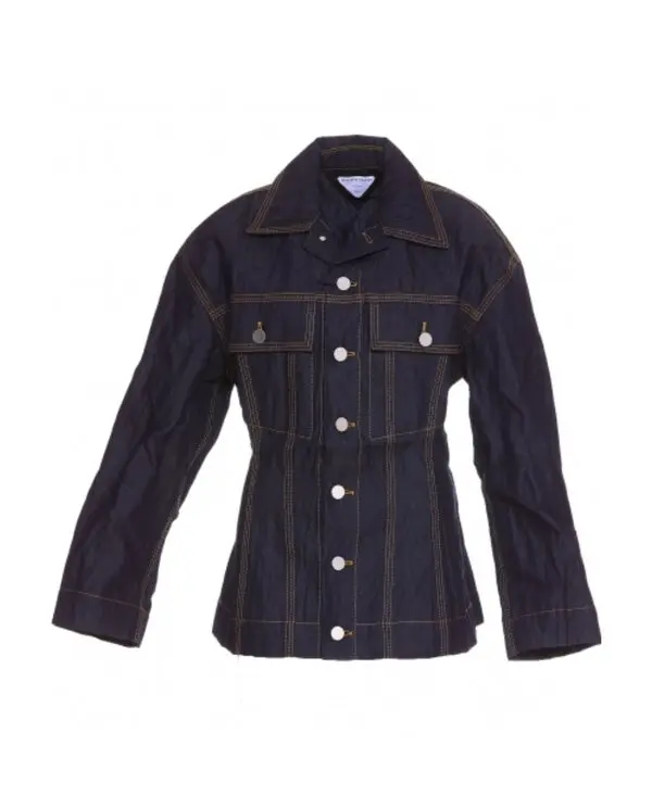 Bottega Veneta Crinkled Denim Jacket - Blue