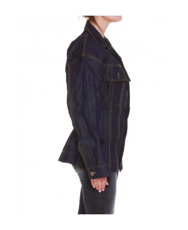Bottega Veneta Crinkled Denim Jacket - Blue