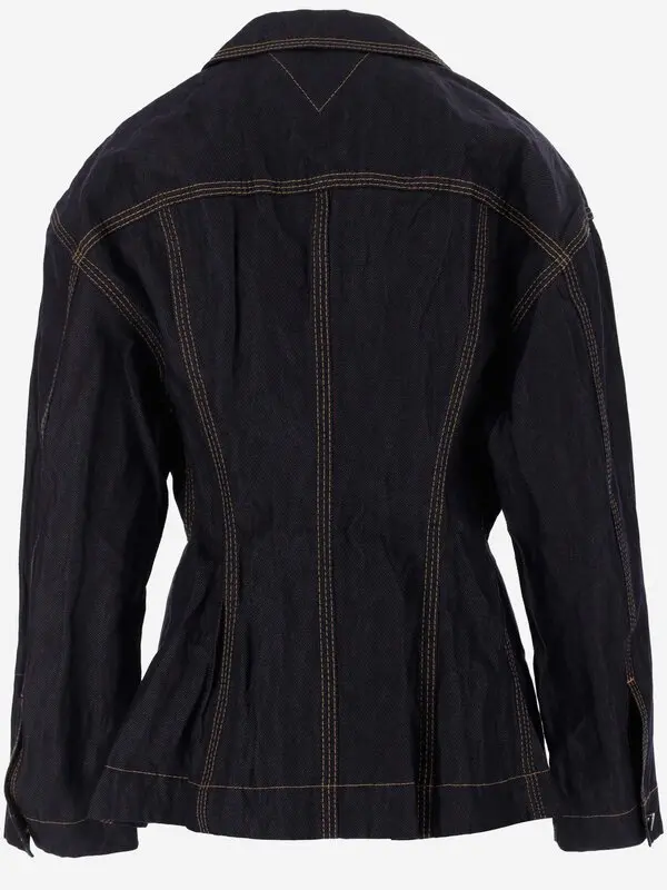 Bottega Veneta Crinkled Denim Jacket