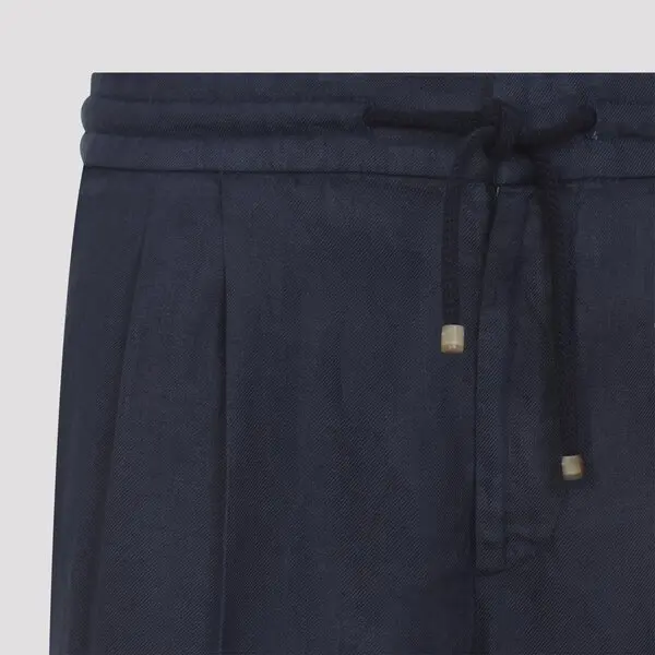 Brunello Cucinelli Drawstring Tapered Trousers - Black