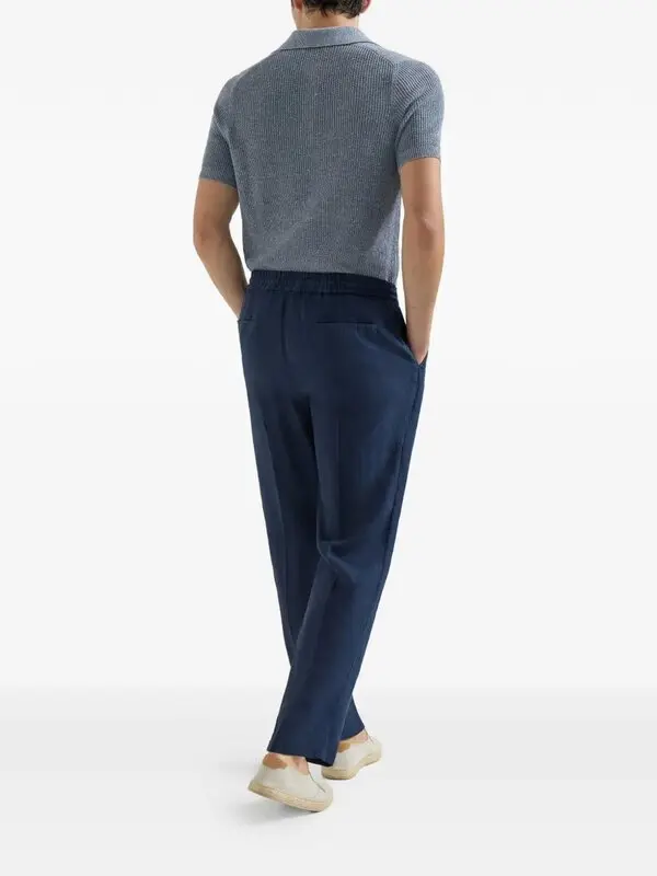 Brunello Cucinelli Drawstring Tapered Trousers - Black