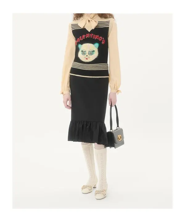 Valentino Garavani Le Chat De La Maison" Embroidered V-neck Gilet