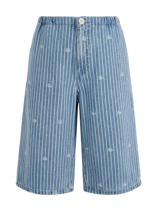 Gucci Pinstripe Monogram Knee-length Shorts