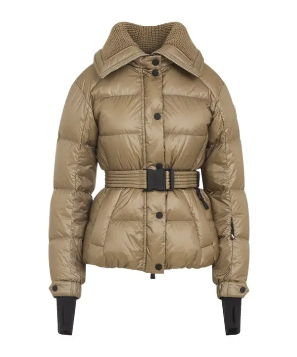 Moncler Bataillouse Padded Jacket With Belt - Light Brown