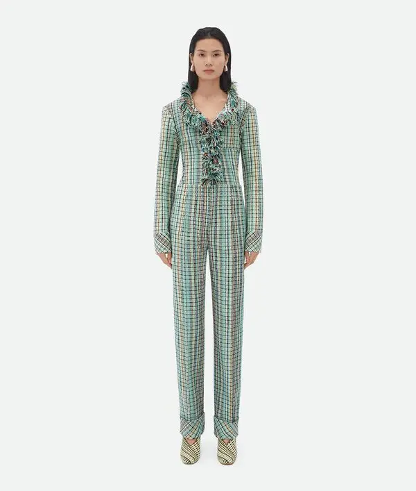 Bottega Veneta Plaid Jacket With Tassel Detail
