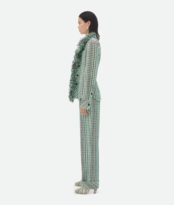 Bottega Veneta Plaid Jacket With Tassel Detail