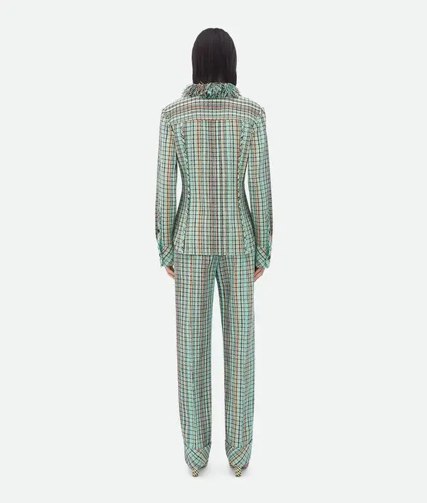 Bottega Veneta Plaid Jacket With Tassel Detail