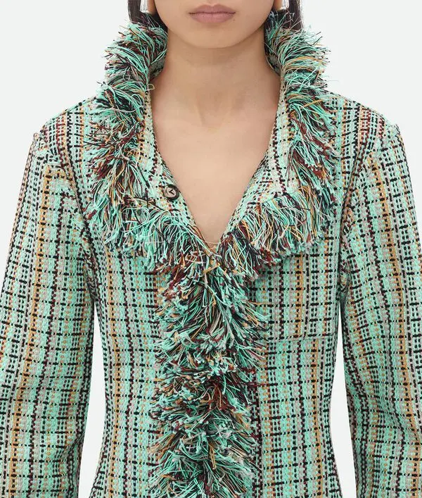 Bottega Veneta Plaid Jacket With Tassel Detail