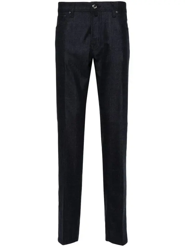 Jacob Cohen Prince Of Wales Check Tailored Trousers - Black