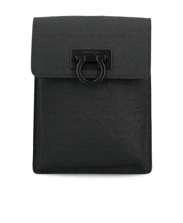 FERRAGAMO Logo Flip Satchel - Black