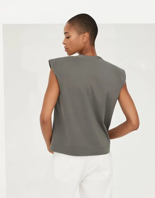 Brunello Cucinelli Monili Chain Cotton Tank Top